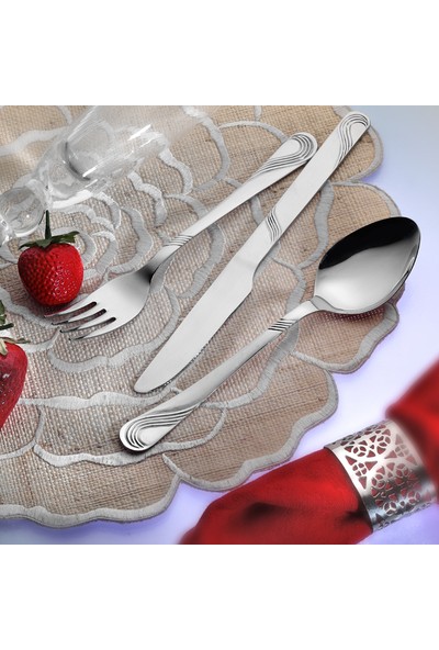 Sıla 90 Parça Burma Çatal Kaşık Bıçak Seti