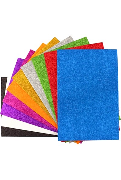 Kazanabil 10lu Karışık Renkli Simli Eva Kağıdı 30X20 cm