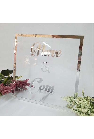 Ni̇lda Bebek Kişiye Özel Kare Pleksi İsimlik Söz Nişan Kına Düğün İçin