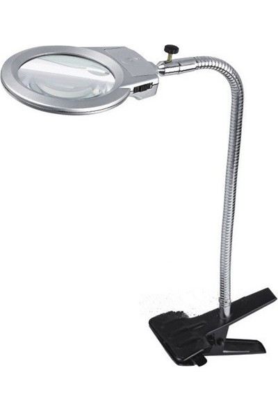 Microcase Masaüstü Mandallı Ledli Aydınlatma 5X Büyütme Büyüteç - Model : By7 Microcase Masaüstü Mandallı Ledli Aydınlatma 5X Büyütme Büyüteç - Model : By7