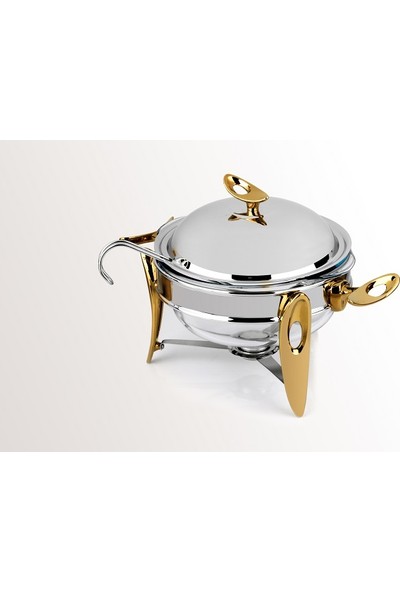 Lux Home Sıcak Servis Mumlu Cam Çelik 1 Sunum Kaşıklı