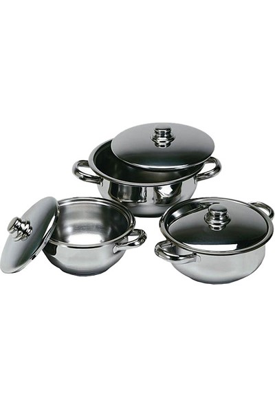 Gülsan Mercan 6 Parça Tencere Seti Çelik Kapak