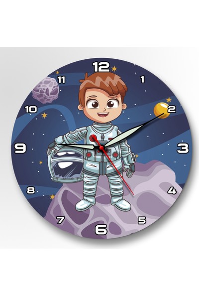 Tprint Çocuk Odası Astronot Duvar Saati Tprint Çocuk Odası Astronot Duvar Saati