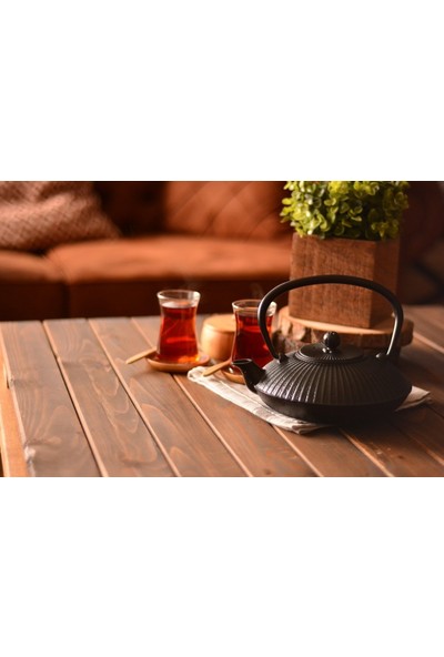 Bambum Taşev Mate 1150 ml Dökümlü Siyah Demlik