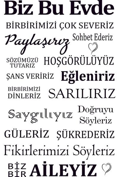 Bugico Design'dan Ev Kuralları Duvar Sticker