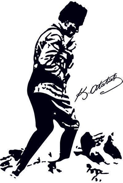 Bugico Design'dan Mustafa Kemal Atatürk Silüet Duvar Sticker Bugico Design'dan Mustafa Kemal Atatürk Silüet Duvar Sticker