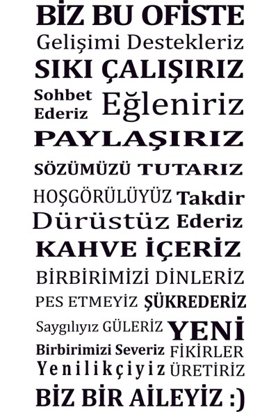 Bugico Design'dan Ofis Kuralları Duvar Sticker