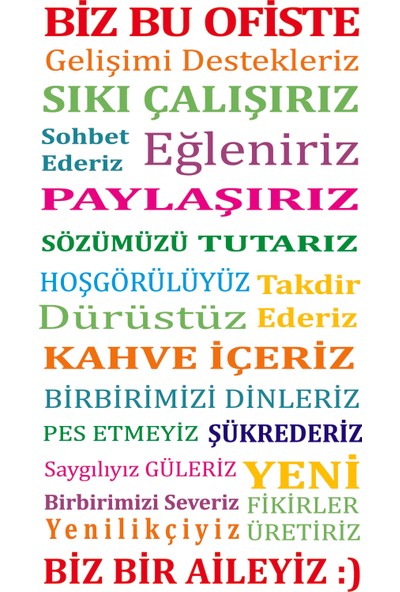 Bugico Design'dan Renkli Ofis Kuralları Sticker