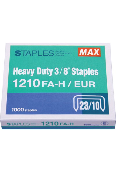 Max 1210 Fa-h 23/10 Zımba Teli (30-70SF), 1000 adet, 11.5 mm x 10 mm