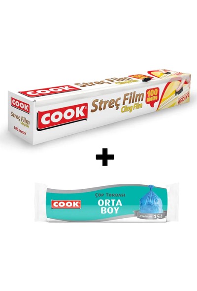 Cook Kayar Bıçaklı Streç Film + Çöp Torbası Cook Kayar Bıçaklı Streç Film + Çöp Torbası