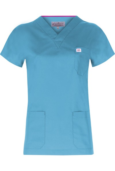 Monotıp Doktor Hemşire Üniforması|Turkuaz | Yarasa Kol Unisex Takım