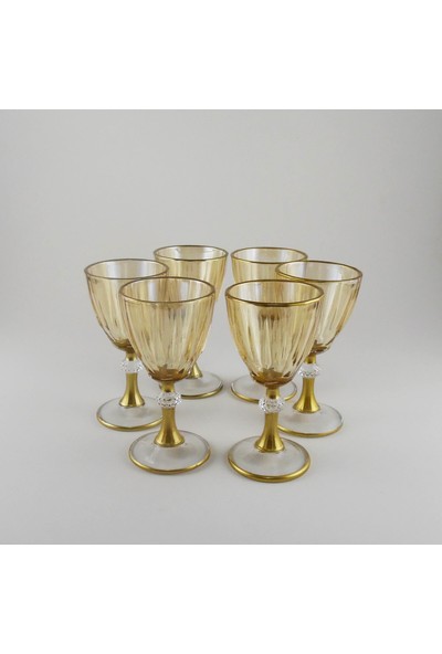 Paşabahçe Diamond 6 lı Kahve Yanı Su bardak Takımı(Lüsterli - Sarı)