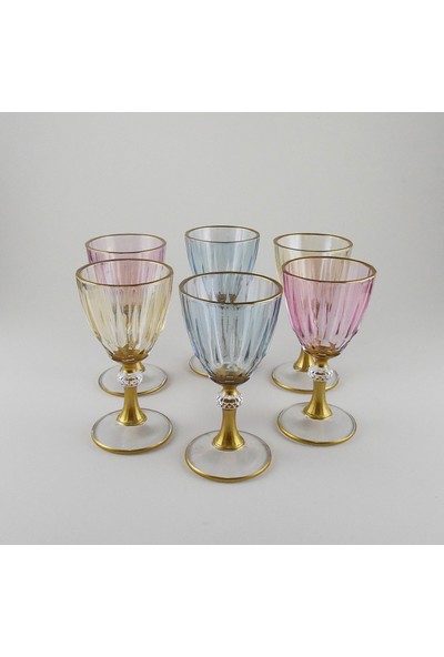 Paşabahçe Diamond 6 lı Kahve Yanı Su bardak Tk(Lüsterli - MİX renk)