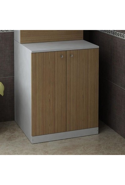 Bmdekor Çamaşır Makinesi Dolabı Poyraz Alt Ceviz