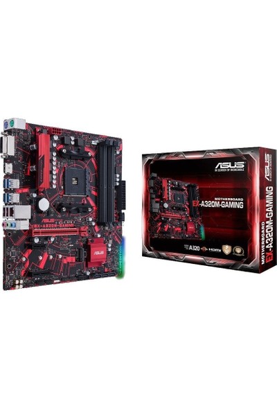 ASUS EX-A320M-GAMING AMD A320 AM4 (OC) DDR4 3200 MHz M2 USB3.1 mATX Anakart ASUS EX-A320M-GAMING AMD A320 AM4 (OC) DDR4 3200 MHz M2 USB3.1 mATX Anakart