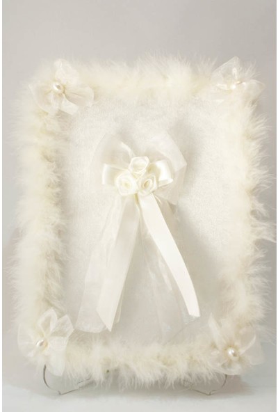 Cemrek Tüylerle Süslenmiş Düğün Anı Defteri