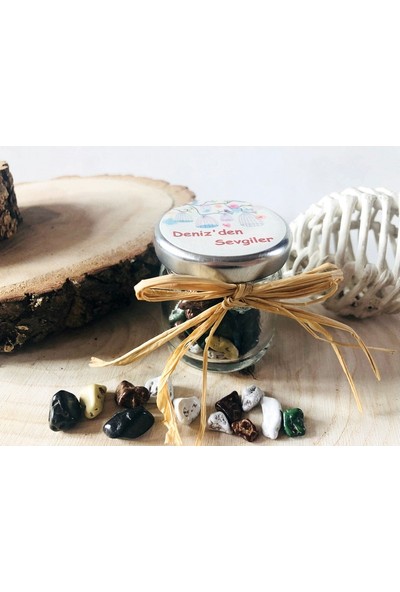 Cemrek Çakıl Taşlı Kavanoz Doğum Günü Şekeri (25 Adet)