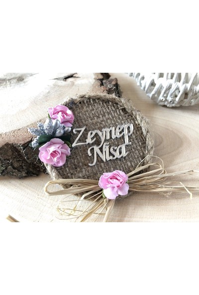 Cemrek Pleksi İsimli Yuvarlak Magnet Bebek Şekeri (25 Adet)