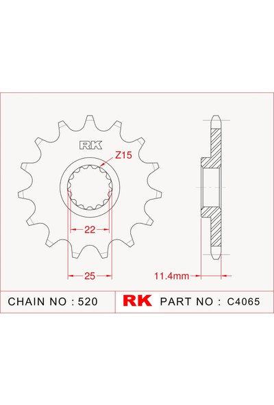 Ktm ENDURO 690 RK Çelik Ön Dişli C4065-15 (2008-2018)