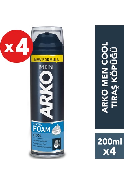Arko Men Cool Tıraş Köpüğü 4'lü Paket 200 ml