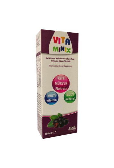 Vitamınix Multivitamin,Multimineral ve Kara Mürver İçeren Sıvı Takviye Gıda 150 ml Vitamınix Multivitamin,Multimineral ve Kara Mürver İçeren Sıvı Takviye Gıda 150 ml