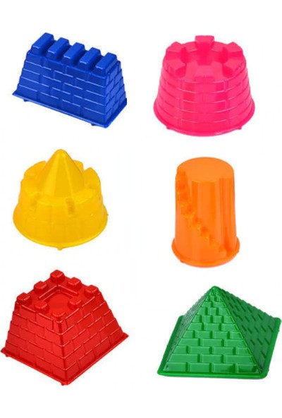 Hereos Kinetik Kum Oyun Kalıpları - Büyük Boy 6 Parça Kale Figürlü Kalıp