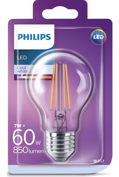 Philips LED Classic 60W A60 E27 Non-Dim 4000K Gün Işığı Filament Ampul Philips LED Classic 60W A60 E27 Non-Dim 4000K Gün Işığı Filament Ampul