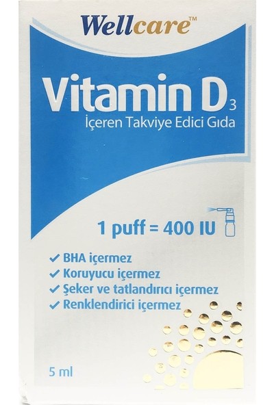 Wellcare Vitamin D3 400 Iu 5 ml Sprey