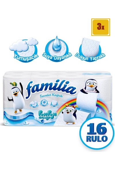 Familia Tuvalet Kağıdı 16' lı (x3) Familia Tuvalet Kağıdı 16' lı (x3)