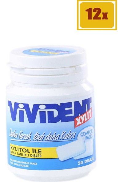 Vivident Xylit Yeşil Nane Aromalı 70 gr 12'li Set