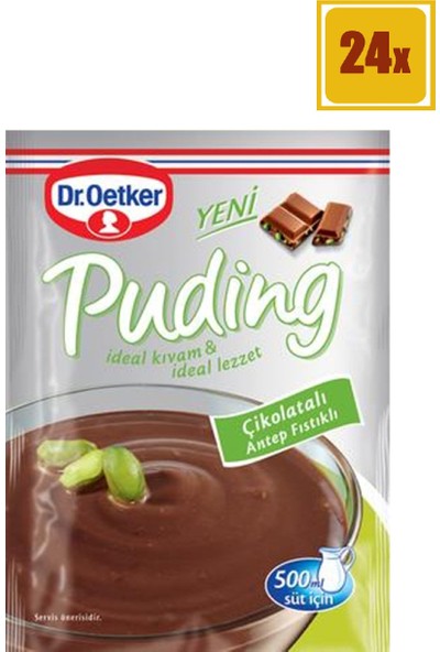 Dr. Oetker Çikolatalı Antep Fıstıklı Puding 100 gr 24'lü Set