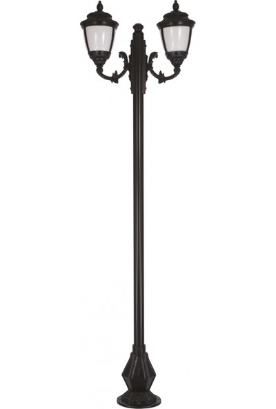 AVONNI BDR-68042-2BSY-M1-OP Siyah Elektrostatik Toz Boyalı Dış Mekan Aydınlatma E27 Aluminyum Döküm Dip Polikarbon Cam 95x28cm