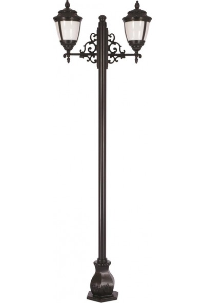 AVONNI BDR-68042-2BSY-M2-OP Siyah Elektrostatik Toz Boyalı Dış Mekan Aydınlatma E27 Aluminyum Döküm Dip Polikarbon Cam 95x28cm