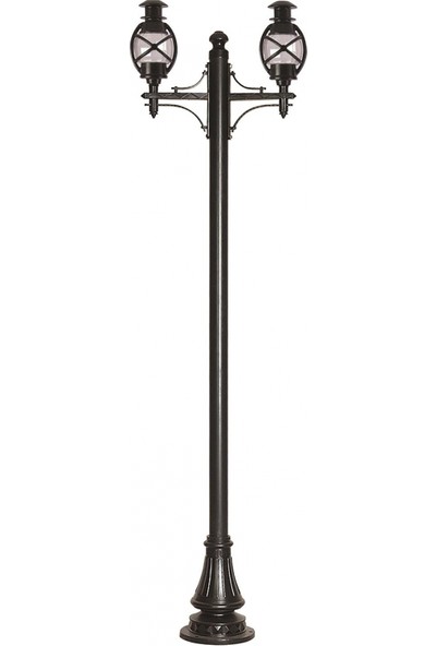 AVONNI BDR-68048-2BSY-M2-OP Siyah Elektrostatik Toz Boyalı Dış Mekan Aydınlatma E27 Aluminyum Döküm Dip Polikarbon Cam 70x22cm