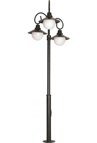 AVONNI BDR-68084-3BSY Siyah Elektrostatik Toz Boyalı Dış Mekan Aydınlatma E27 Aluminyum Döküm Dip Polikarbon/Polietilen 95cm