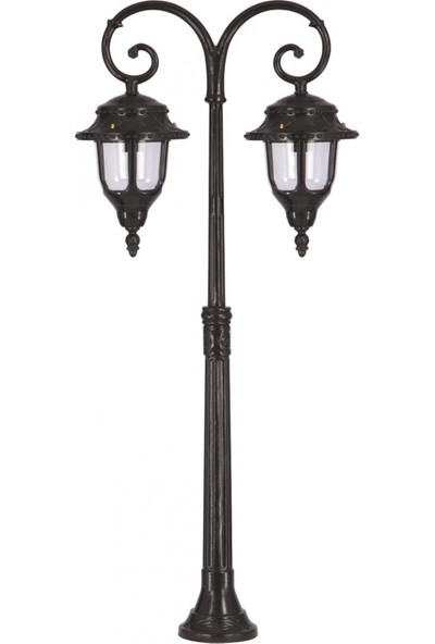 AVONNI BSU-68180-2BSY Siyah Elektrostatik Toz Boyalı Dış Mekan Aydınlatma E27 Çelik Boru ABS Polikarbon Cam 60x25cm