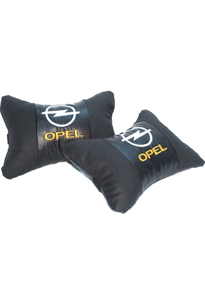 Opel Logolu Lüx Boyun Yastığı Çift Suni Deri