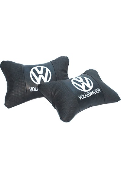 Volkwagen Logolu Lüx Boyun Yastığı Çift Suni Deri