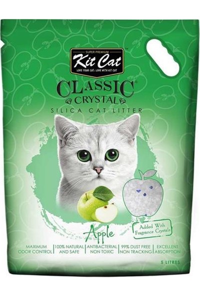Kit Cat Elma Kokulu Silika Kedi Kumu 5lt