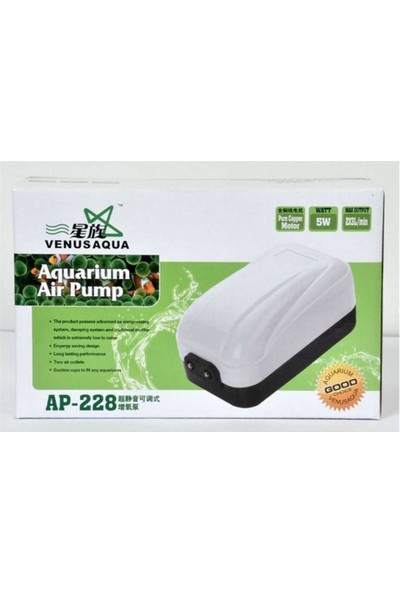 Venusaqua Ap 228 Çift Çıkışlı Akvaryum Hava Motoru