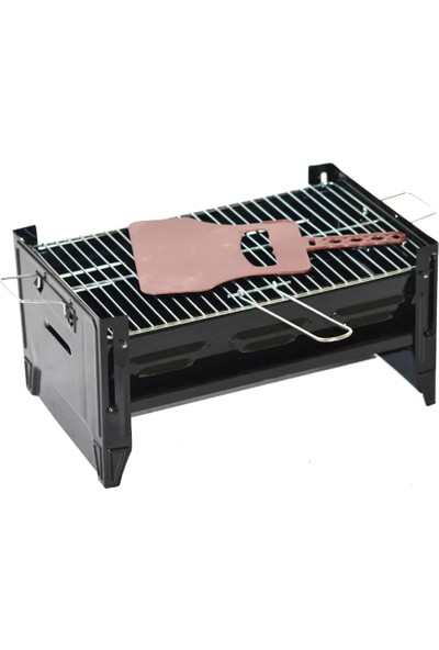 Anello Katlanabilir Mangal (Siyah-Krom) Yelpaze Ve Çanta