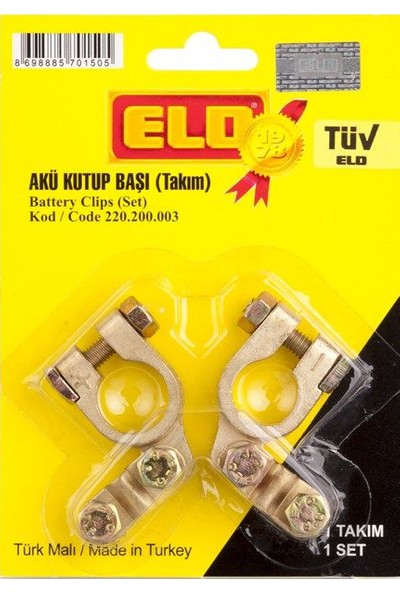 Elo Akü Kutup Başı Zamak 2'li Set Blister Kutu