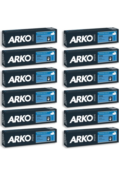 Arko Men Cool Tıraş Kremi 12'li Paket 100 gr Arko Men Cool Tıraş Kremi 12'li Paket 100 gr