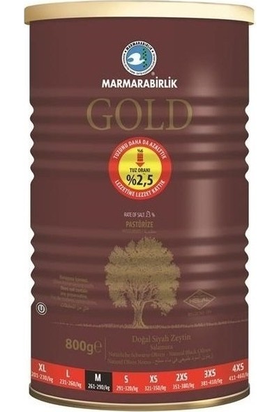 Marmarabirlik Gold Siyah Zeytin (M) Metal Kutuda 800 gr Marmarabirlik Gold Siyah Zeytin (M) Metal Kutuda 800 gr