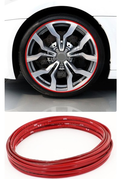 Modacar 6'lı Paket 9 MM Jant Çevresine Sportif Kırmızı Şerit 422400 Modacar 6'lı Paket 9 MM Jant Çevresine Sportif Kırmızı Şerit 422400