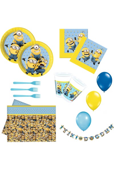 Party Var Minyon Doğumgünü Seti 16 Kişilik Party Var Minyon Doğumgünü Seti 16 Kişilik