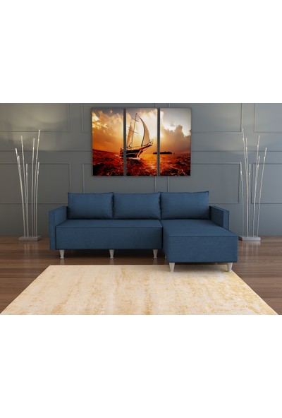 Evdemo Aybüke Köşe Koltuk Mavi