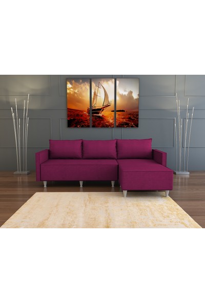 Evdemo Aybüke Köşe Koltuk Mürdüm