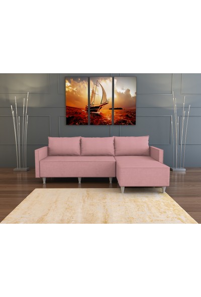 Evdemo Aybüke Köşe Koltuk Pembe