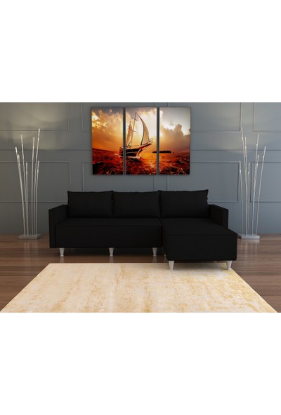 Evdemo Aybüke Köşe Koltuk Siyah